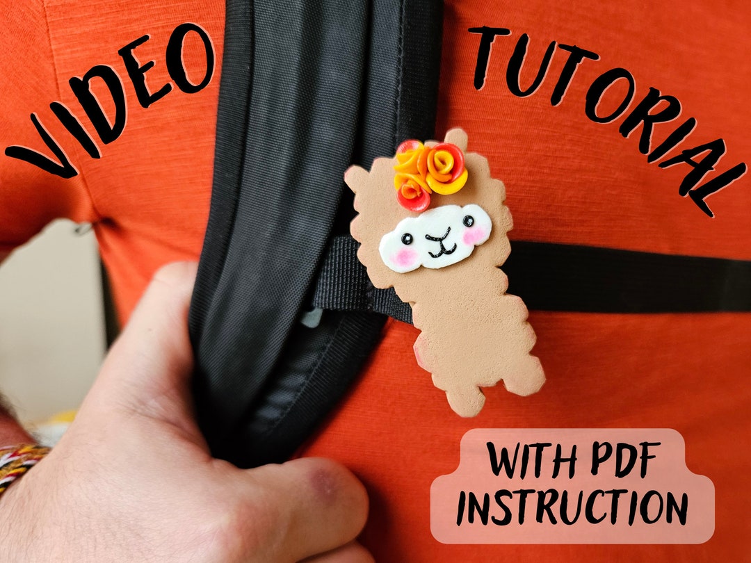 DIY Alpaca Brooch Tutorial – Polymer Clay Pin PDF + Video Cute Llama ...