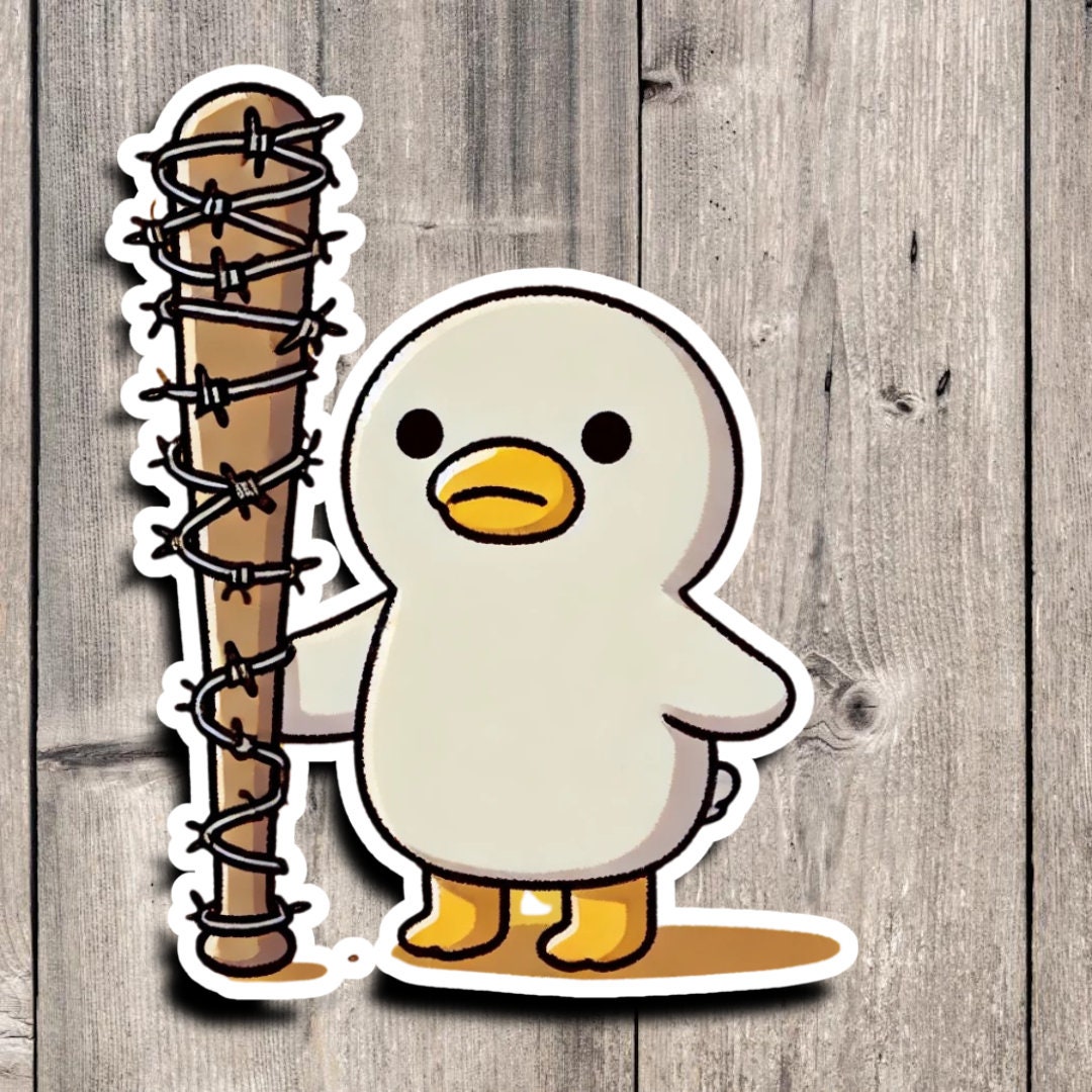 Cute Kawaii Duck Sticker - Barbed Baddies - Funny DIY Stickers for ...