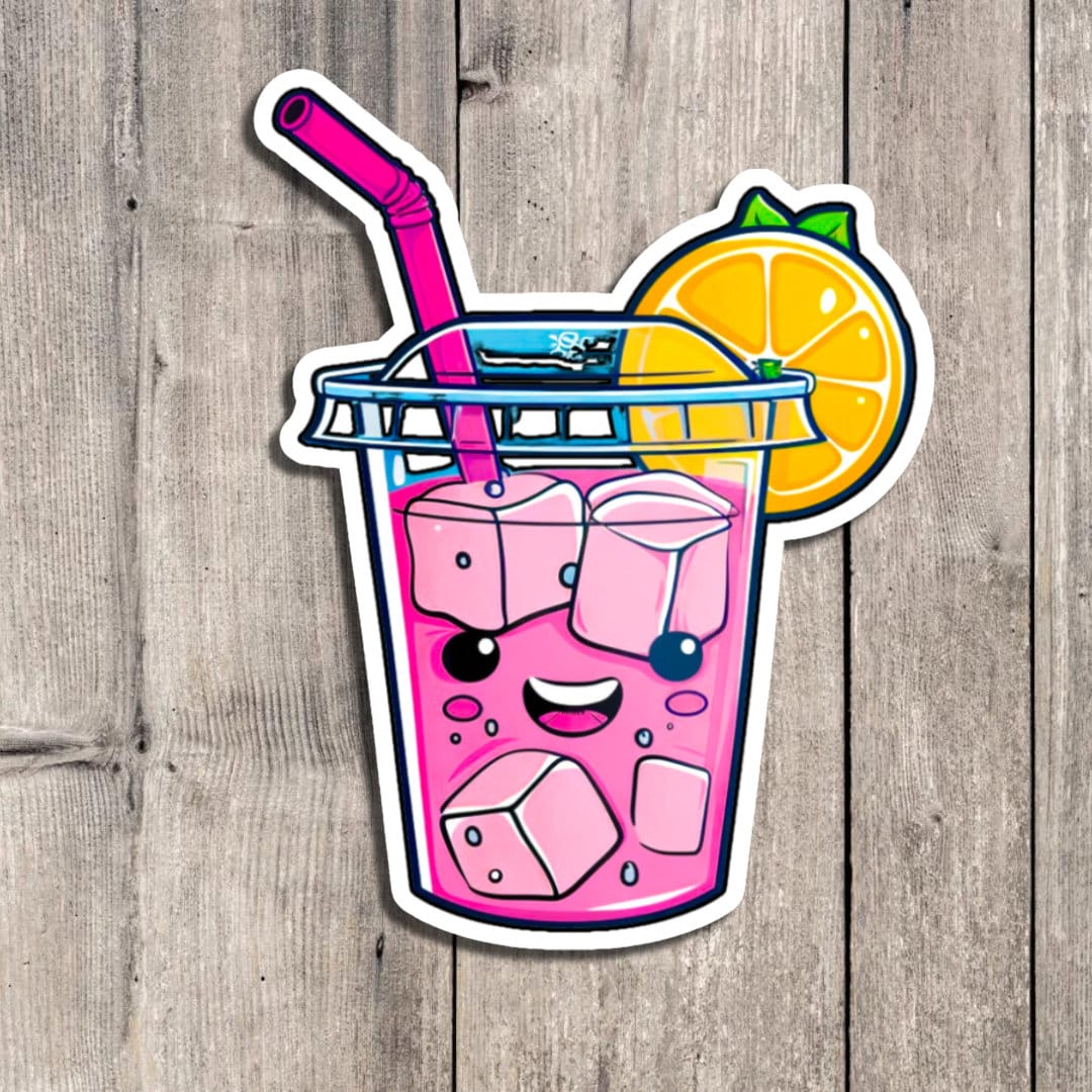 Cute Kawaii Pink Lemonade Sticker -- 100 Percent Waterproof— Hydro ...