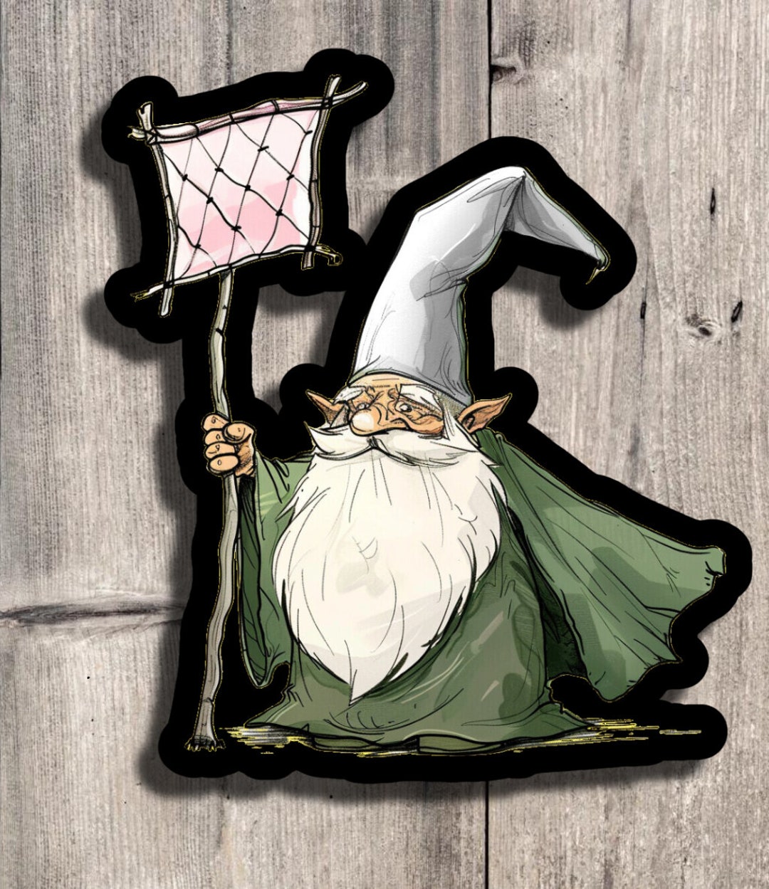 Crawley the Wizard Gnome Sticker - Cute Whimsical Line Art Drawing- 100 ...