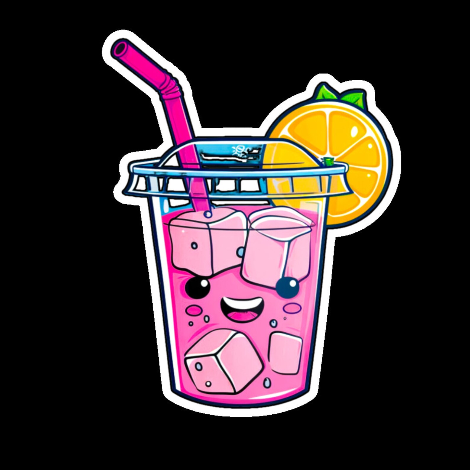 Cute Kawaii Pink Lemonade Sticker -- 100 Percent Waterproof— Hydro ...