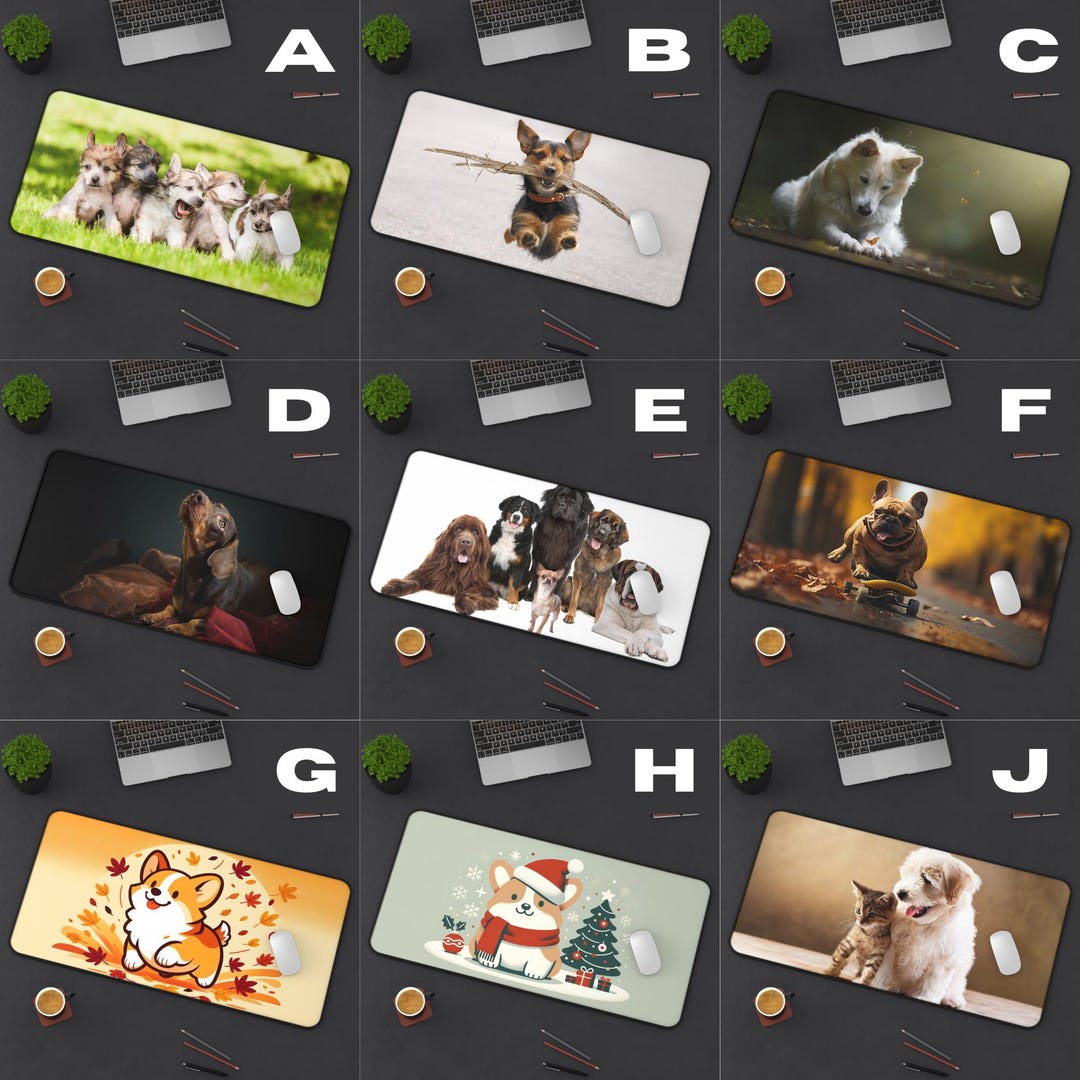 Cute Dog Mouse Pads L 9 Models L Perfect Gift Desk Mat for Dog Lovers L ...