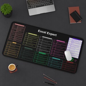 XXL Excel Cheat Sheet Mouse Pad | Custom Excel Shortcut Deskmat | Excel ...