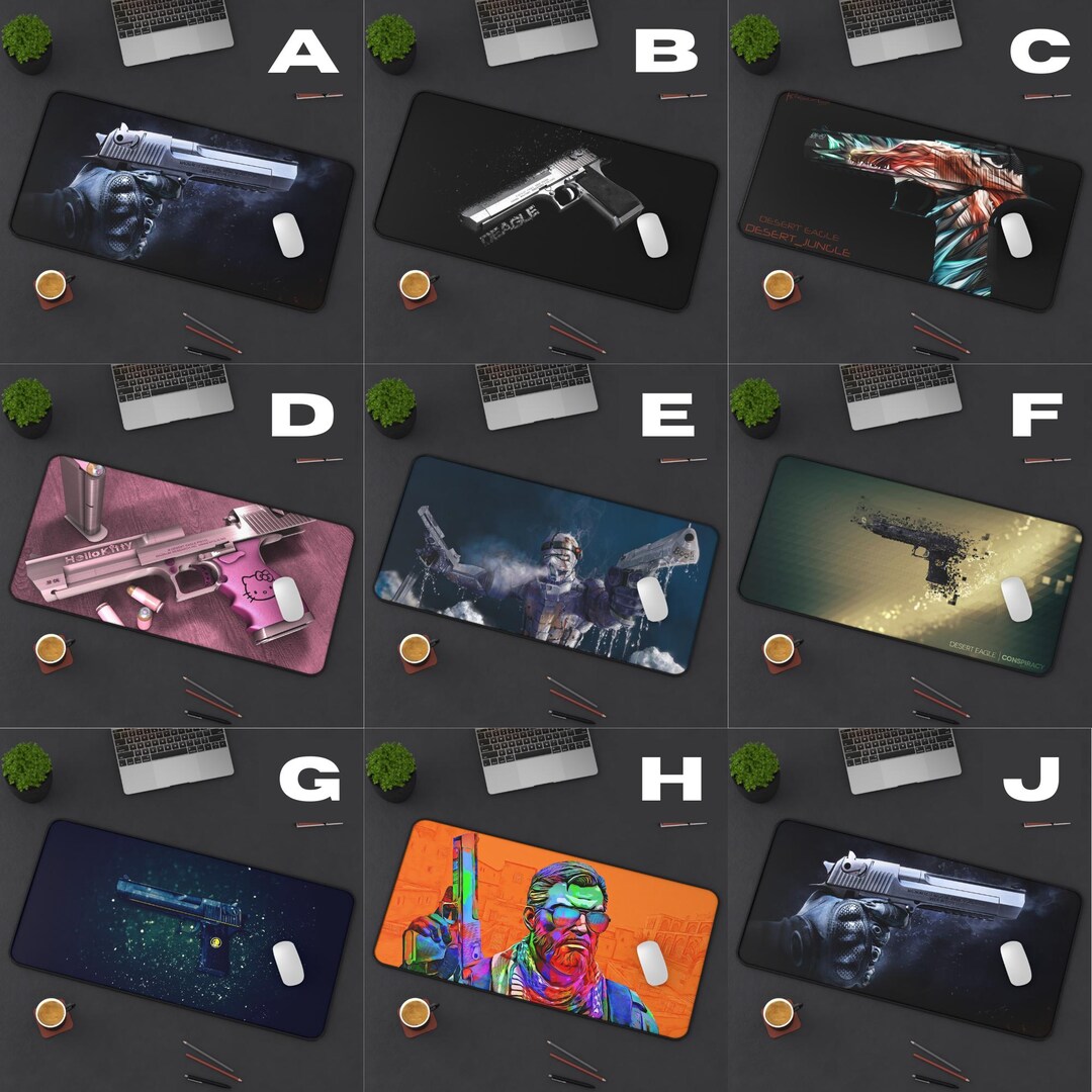 Desert Eagle Pistol Desk Pads 9 Skins Deagle Large Mouse Pads Nonslip ...