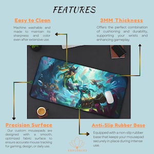 Lol Nami Desk Mat Collection | Nami Mouse Pads | 3mm Thickness Nonslip ...