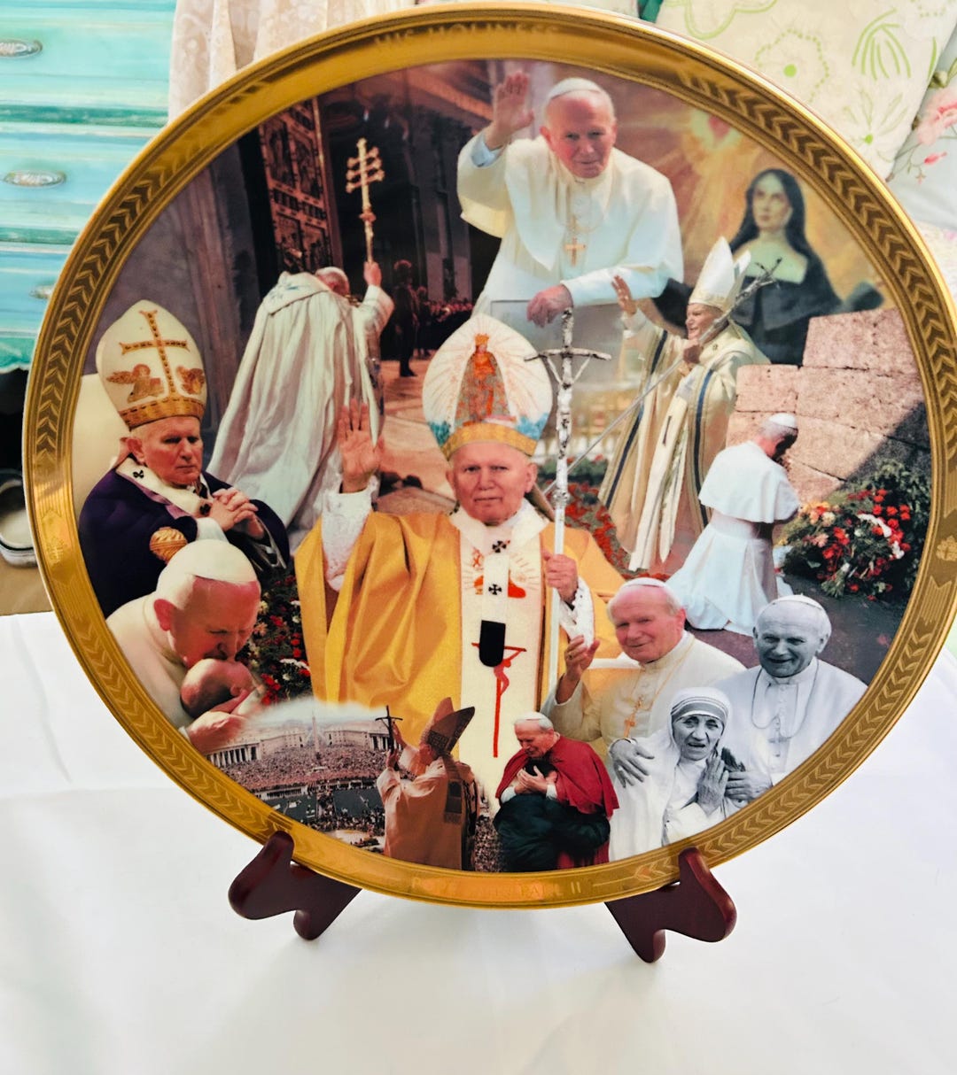Danbury Mint POPE JOHN PAUL Ll 23 Kt. Gold Rimmed 12" Decorative ...