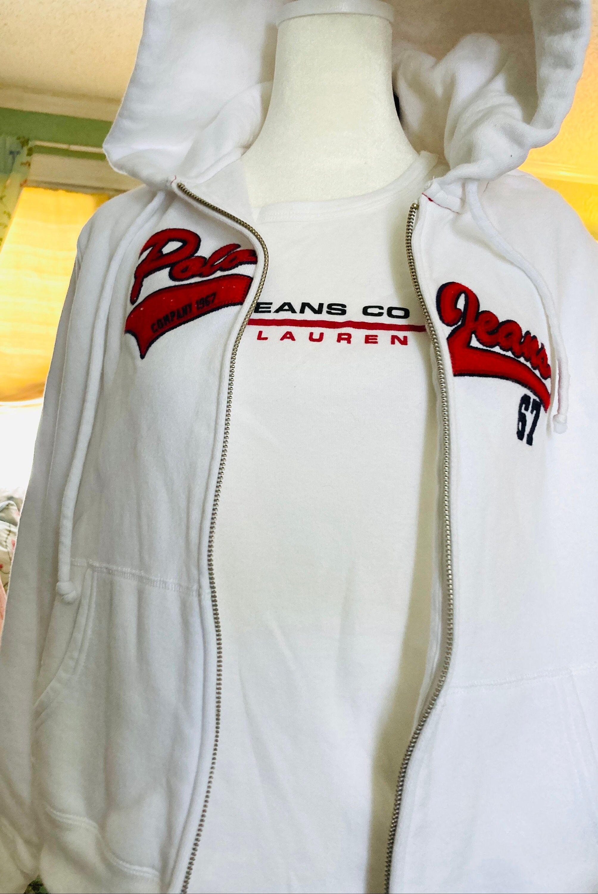 Y2k Vintage Ralph Lauren POLO JEANS 67 White Red VARSITY Y2k Vintage Ralph Lauren POLO JEANS 67 White Red VARSITY