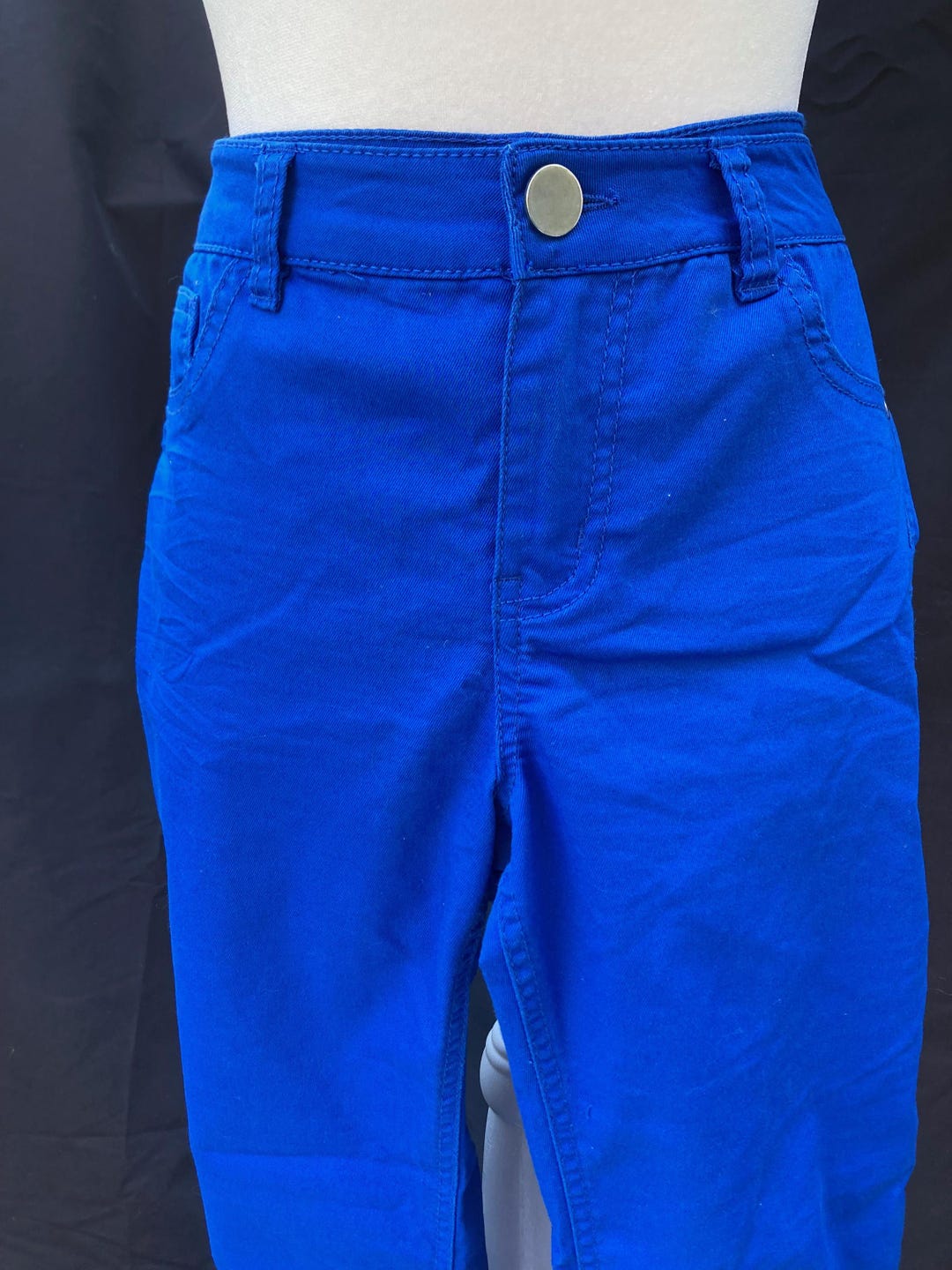 Punk Rock Style Colbalt Blue SKINNY JEANS Stretch Pants Sz. 11 JR - Etsy