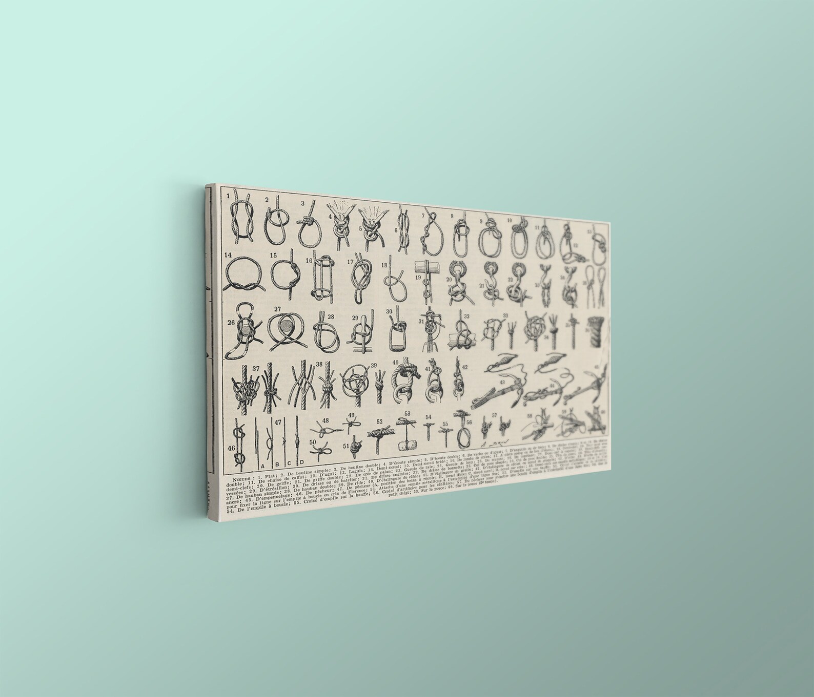 Hanging Vintage Nautical Print, Nautical Knots Wall Art, Sailor Knots ...