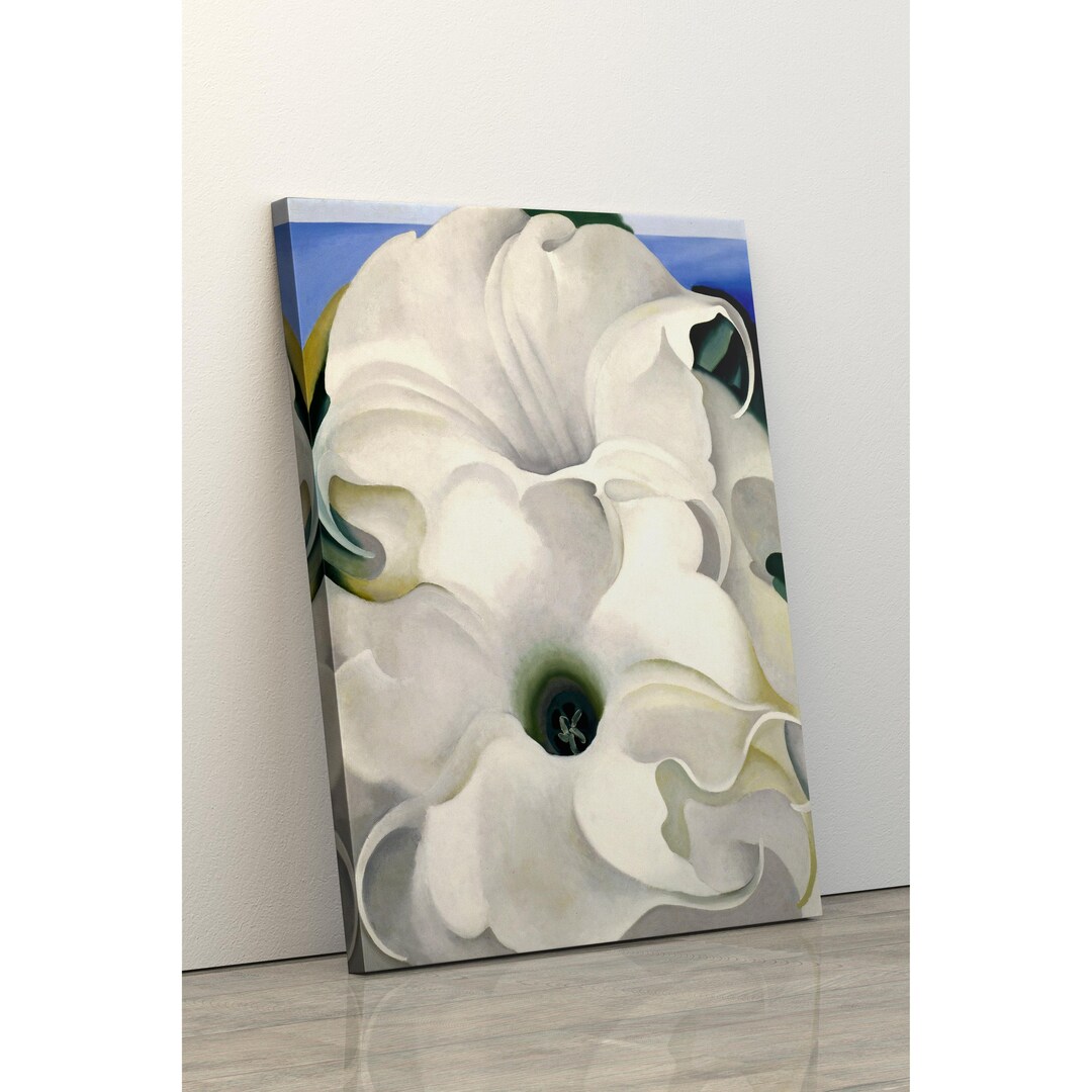 Georgia O’keeffe Bella Donna White Flower Canvas Wall Art, Minimalist ...