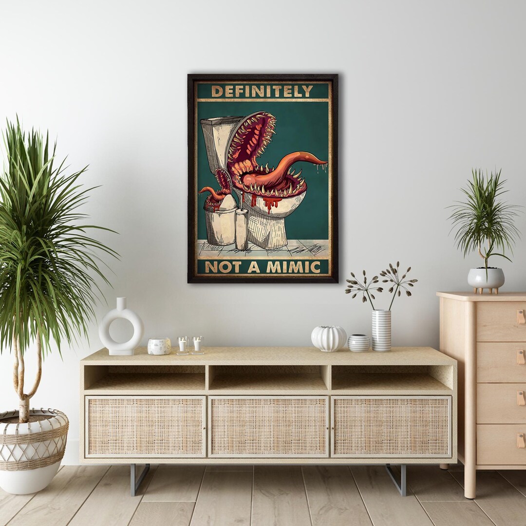 Definitely Not A Mimic Wall Art Poster, DND Posters, Bathroom Decor ...