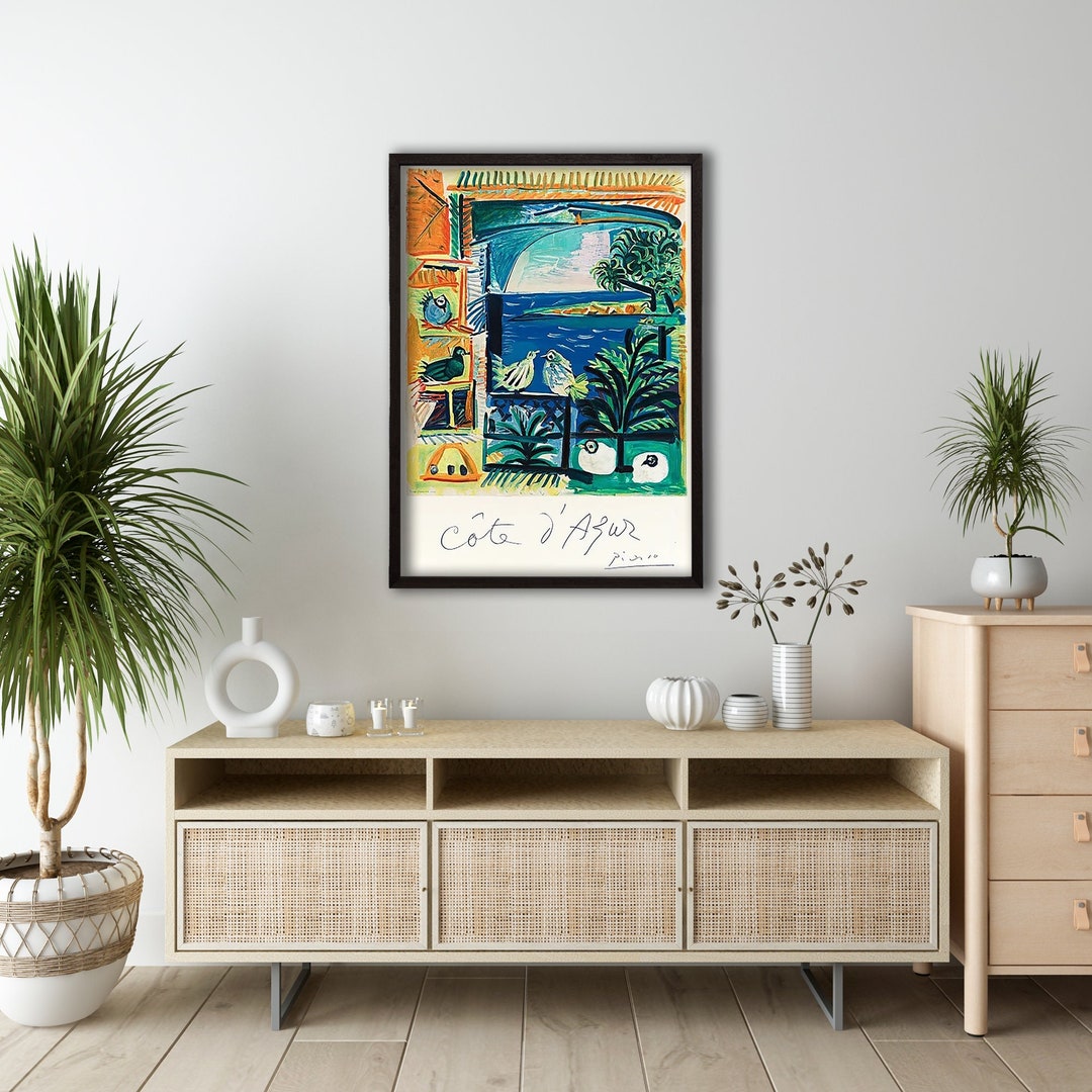 Framed Picasso Travel Poster, Picasso Print, Cote D'azur, Ocean View ...