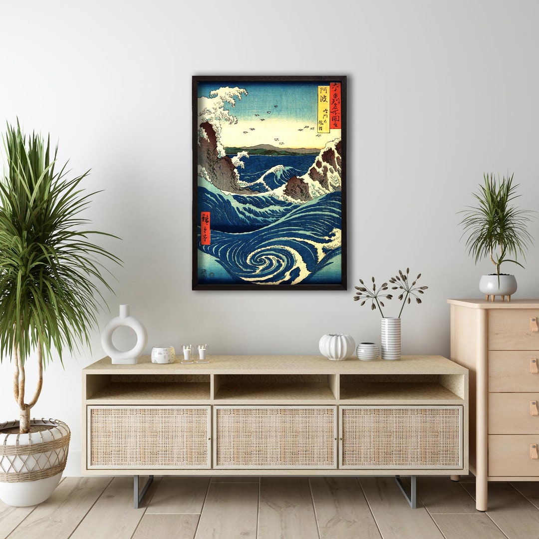Hiroshige Japanese Wave Print, Ukiyo-e Ocean Canvas, Vintage Japanese ...