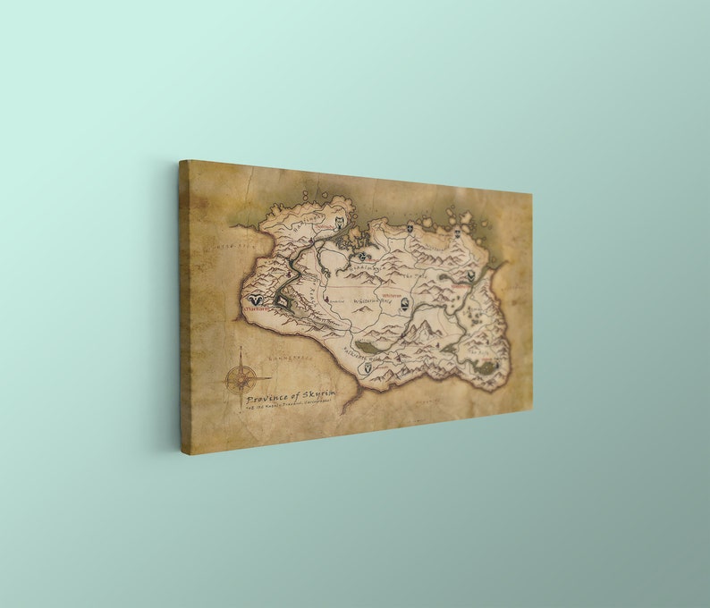 Fantasy Game Map Wall Art, Game Art Map, Game Poster Gift, Vintage Wall ...