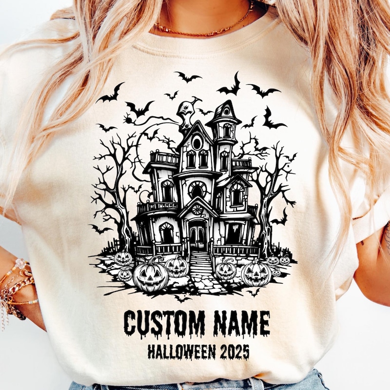 Custom Haunted House Tshirt - Etsy