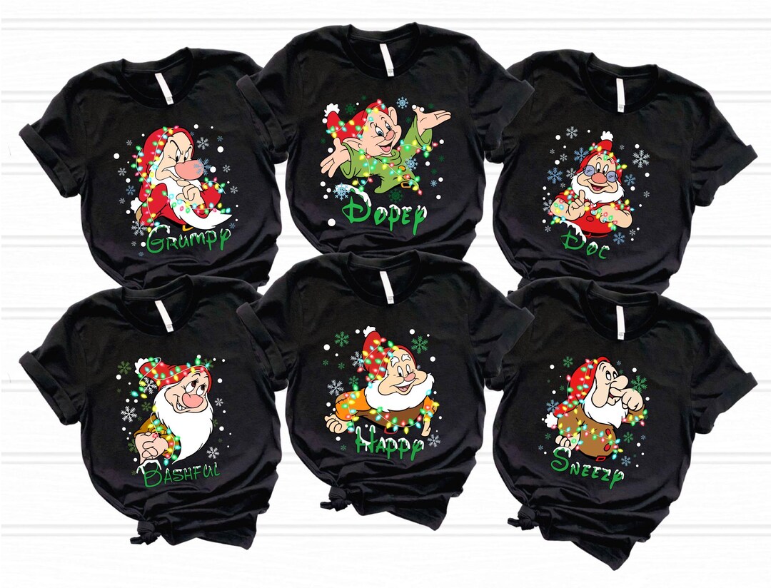 Seven Dwarfs Christmas Shirts, Disney Christmas Group Shirts, Matching ...