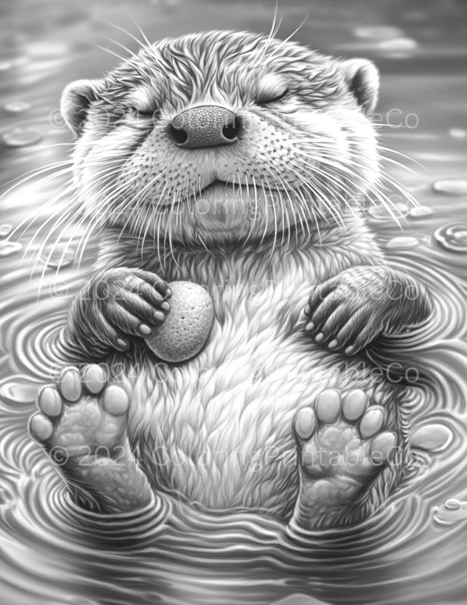 Wild Animals Grayscale Coloring Pages for Adults - Safari, Jungle ...
