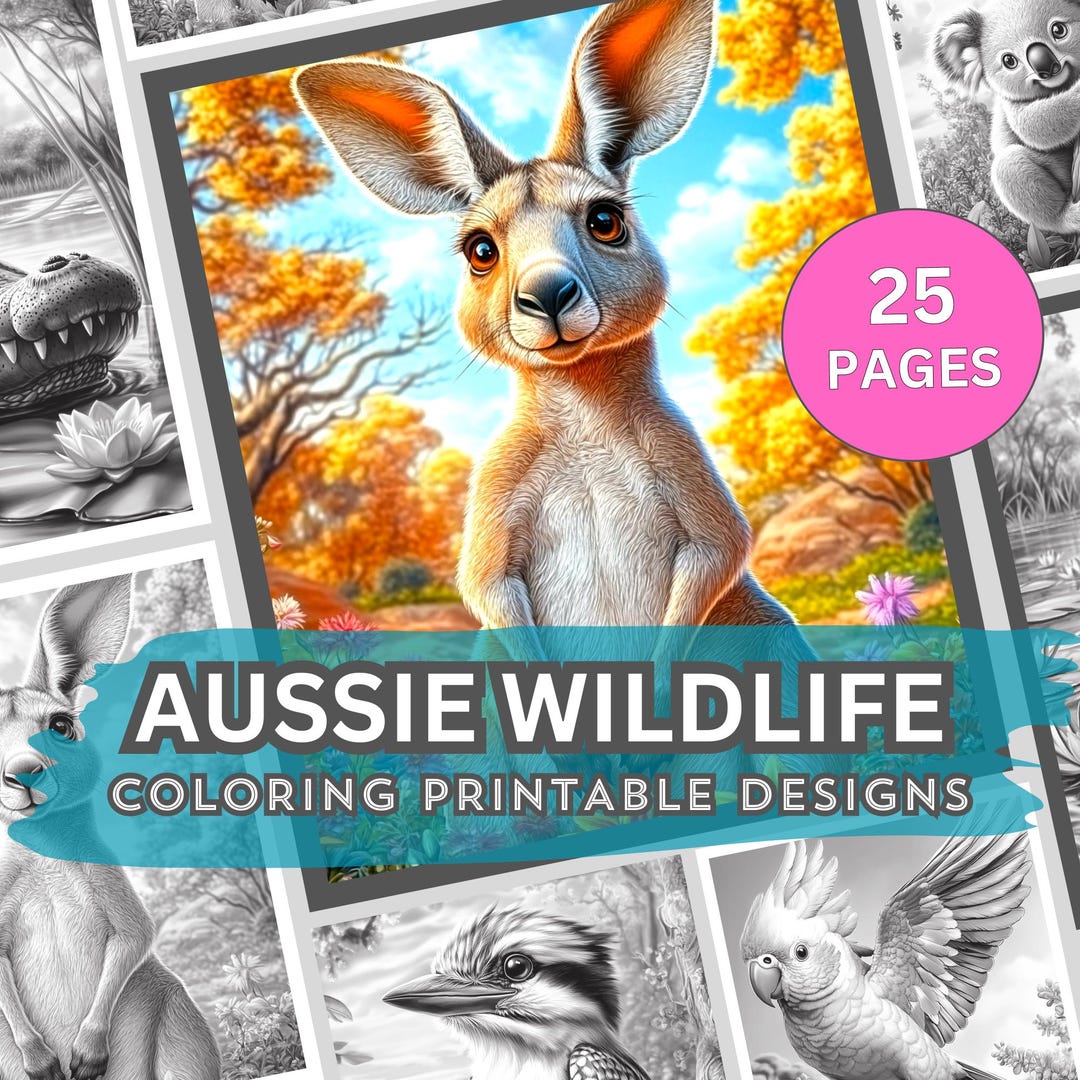 Australian Wildlife Coloring Pages for Adults - Grayscale Koala ...