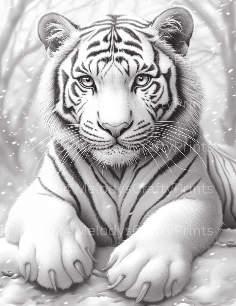 Wild Animals Grayscale Coloring Pages: Adult Relaxation, Safari Jungle ...