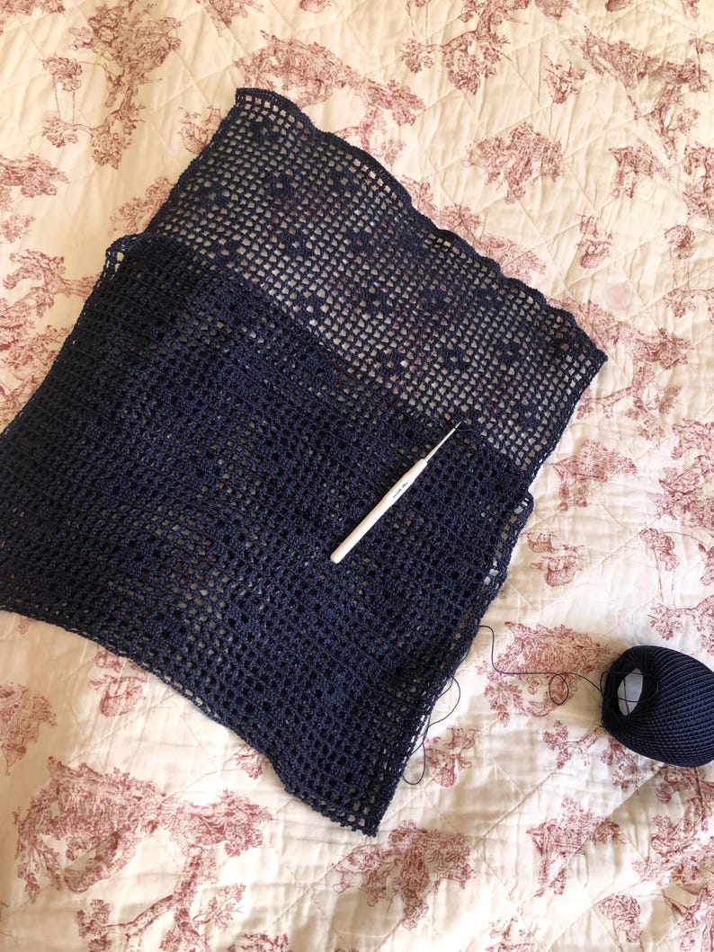 Floral Lace Top Crochet Pattern – Vest – Tie Top – Filet Crochet PDF ...