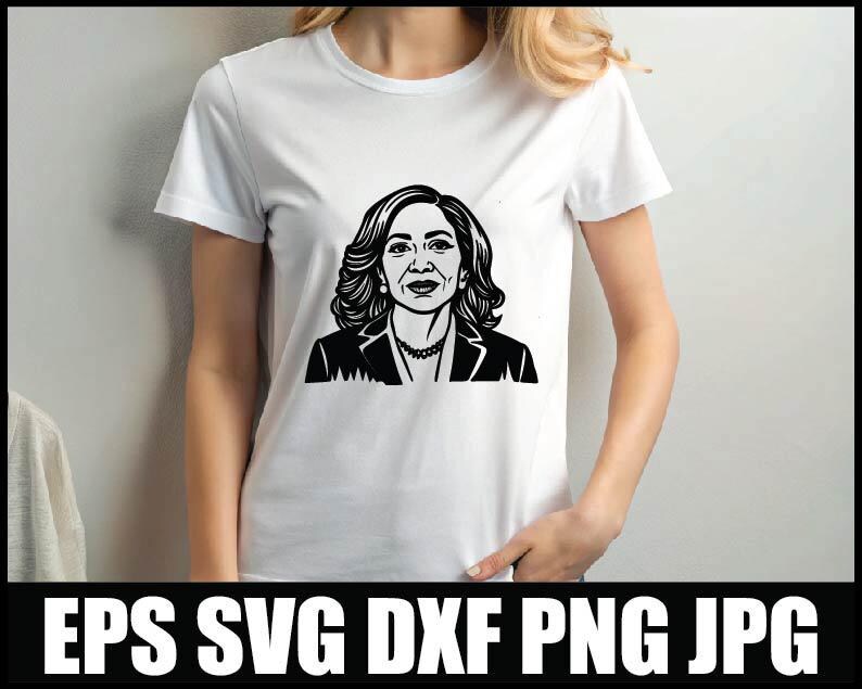 Line Drawing of Kamala Harris Face Kamala Harris Svg Design, Kamala ...