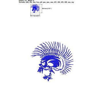 Punk Skull Embroidery Design, Biker Jacket Art (digital Download) - Etsy