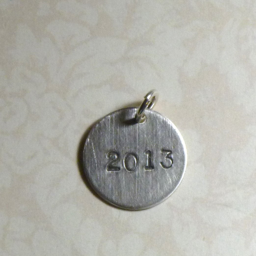 Add a Charm Initial Year Number Charm - Hand Stamped Sterling Silver 5/ ...