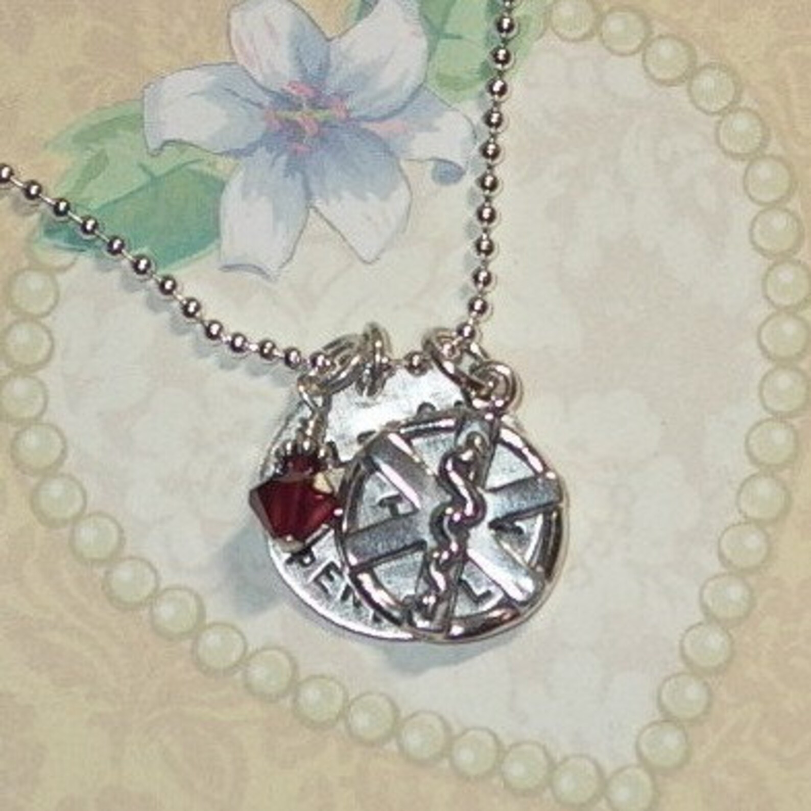 Medical Alert Hand Stamped Sterling Silver Charm Necklace | Etsy