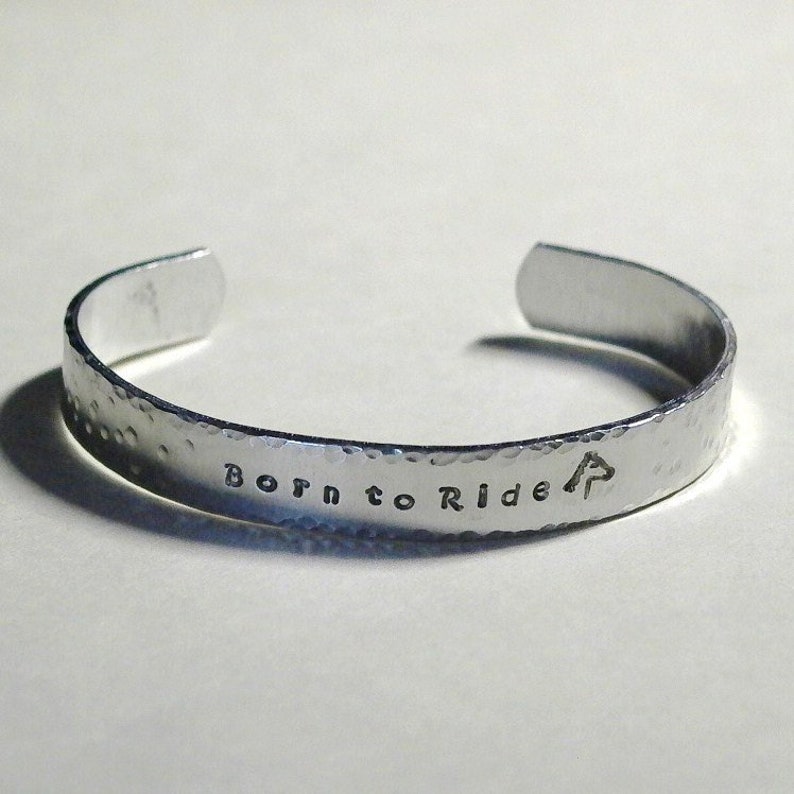 Born to Ride Hand Stamped Aluminum Cuff Bracelet | Etsy