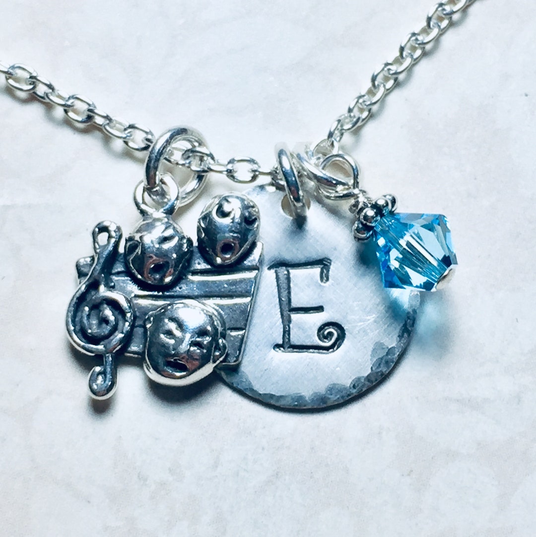 Show Choir With a Music Note Hand Stamped Sterling Silver Initial ...