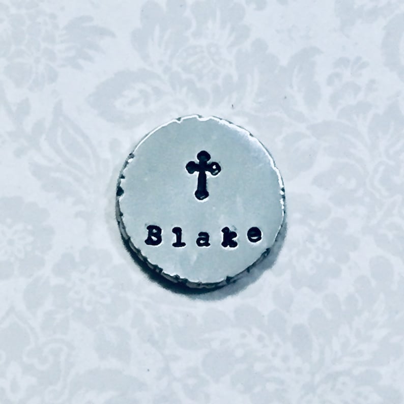 Personalized Cross Pocket Token Keepsake - Religious Hand Stamped ...