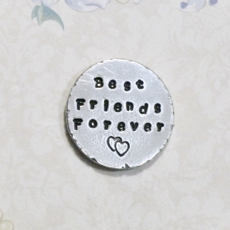 Best Friends Forever Pocket Token Keepsake Hand Stamped - Etsy
