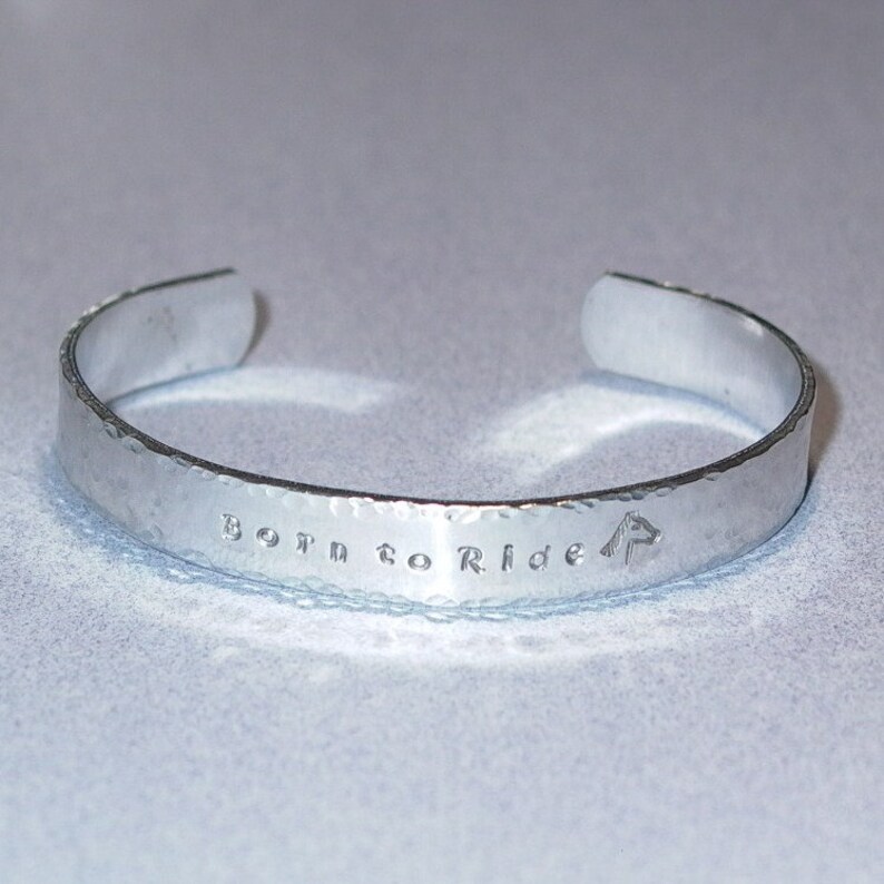 Born to Ride Hand Stamped Aluminum Cuff Bracelet - Etsy