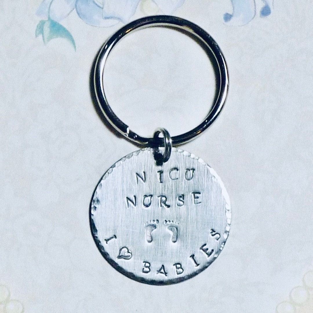 NICU Nurse I love Babies Hand Stamped Keychain - Etsy.de