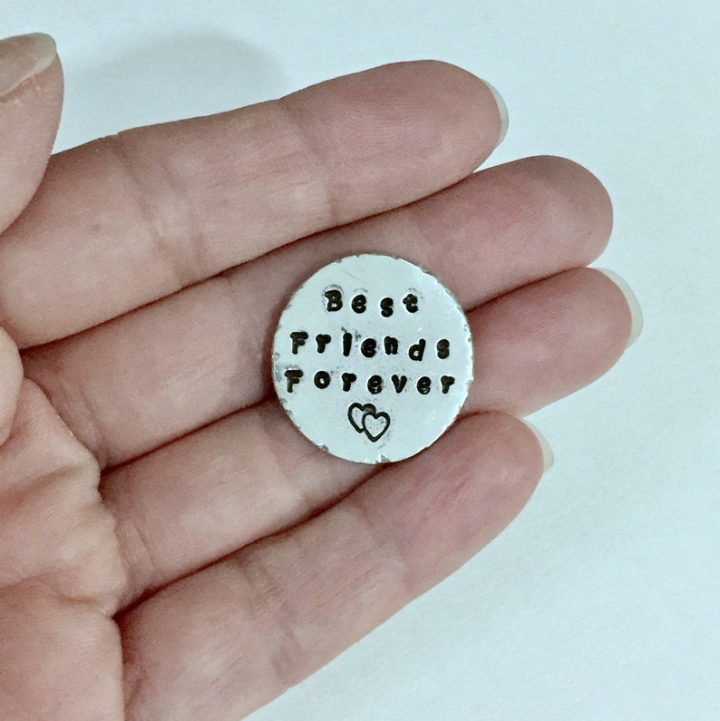 Best Friends Forever Pocket Token Keepsake Hand Stamped - Etsy