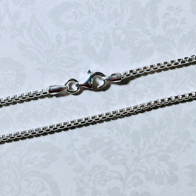 Sterling Silver Round Box Chain 2mm Necklace Unisex 16 | Etsy