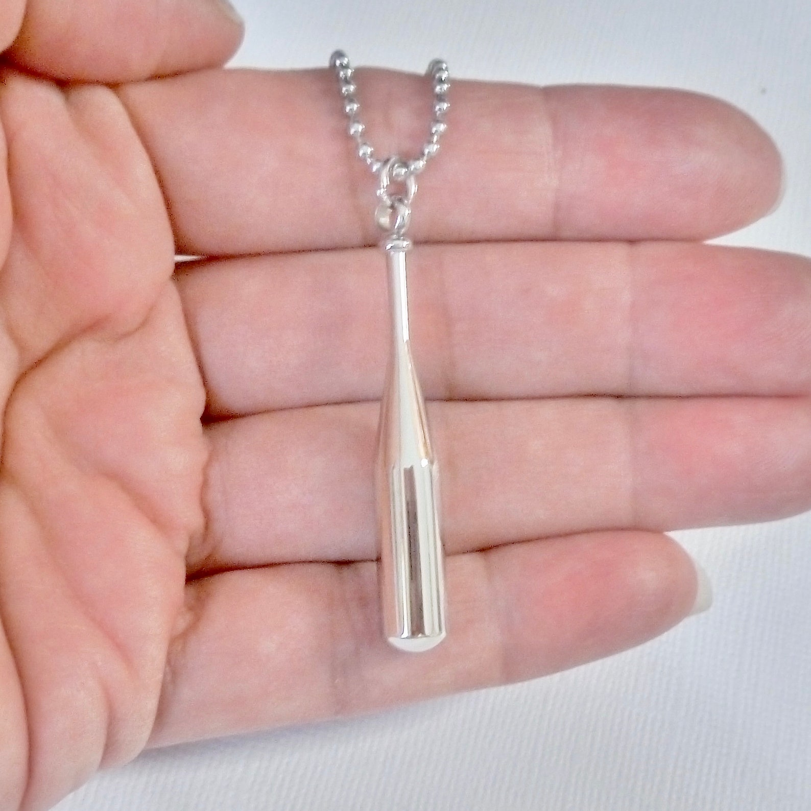 Stainless Steel Baseball Bat Pendant Necklace - Etsy