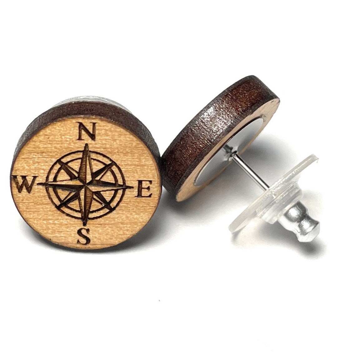 Compass Rose Stud Earrings - Wanderlust Jewelry - Gift for Traveler - Etsy