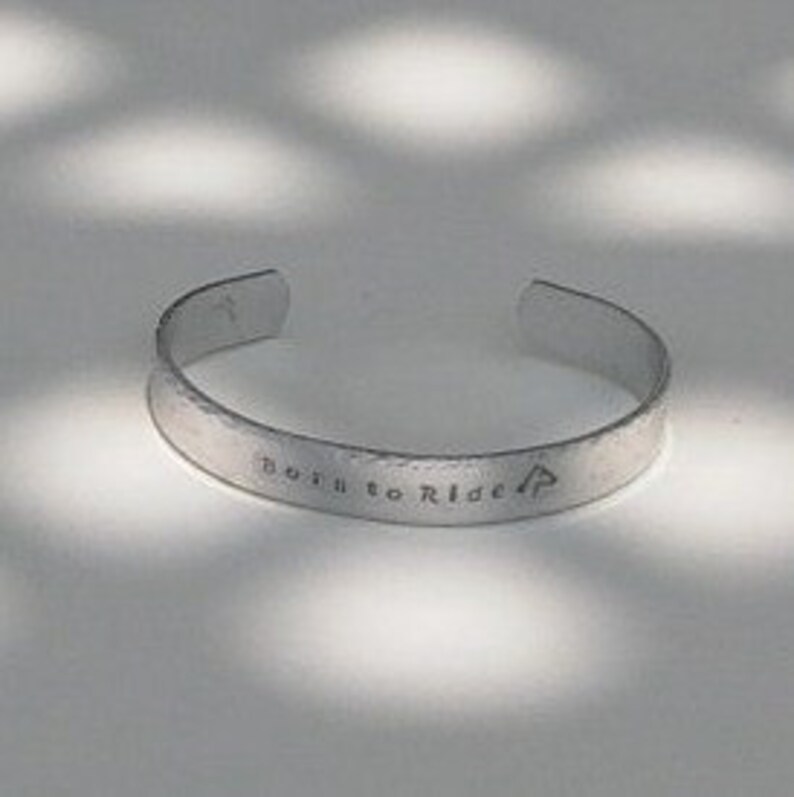 Born to Ride Hand Stamped Aluminum Cuff Bracelet - Etsy