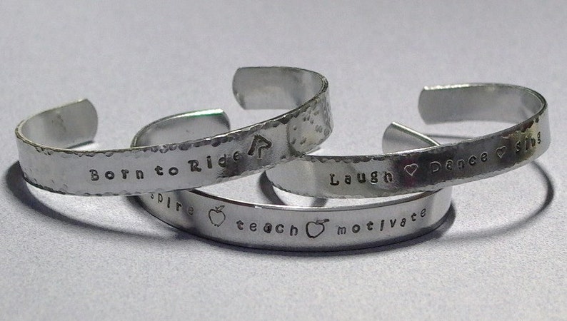 Born to Ride Hand Stamped Aluminum Cuff Bracelet | Etsy