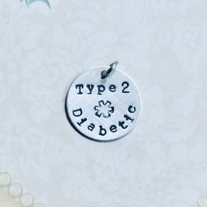 Medical Alert Hand Stamped Sterling Silver 3/4" Circle Charm - Type 1 ...