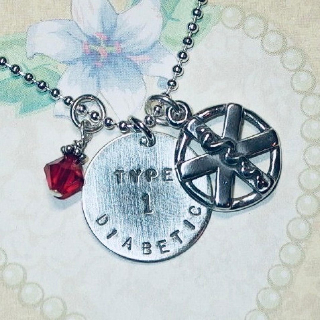 Medical Alert Hand Stamped Sterling Silver Charm Necklace, Type 1 ...