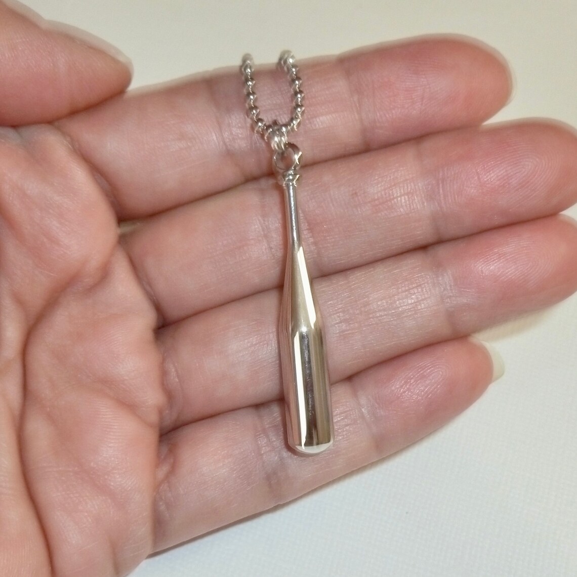 Stainless Steel Baseball Bat Pendant Necklace - Etsy