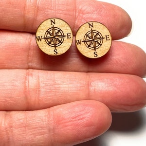 Compass Rose Stud Earrings - Wanderlust Jewelry - Gift for Traveler - Etsy