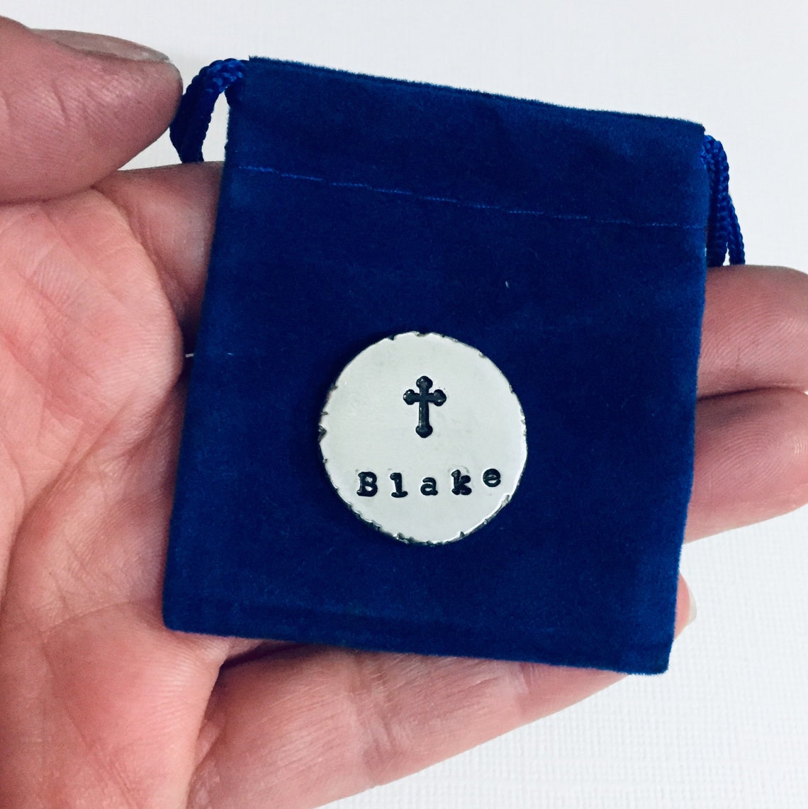 Personalized Cross Pocket Token Keepsake - Religious Hand Stamped ...