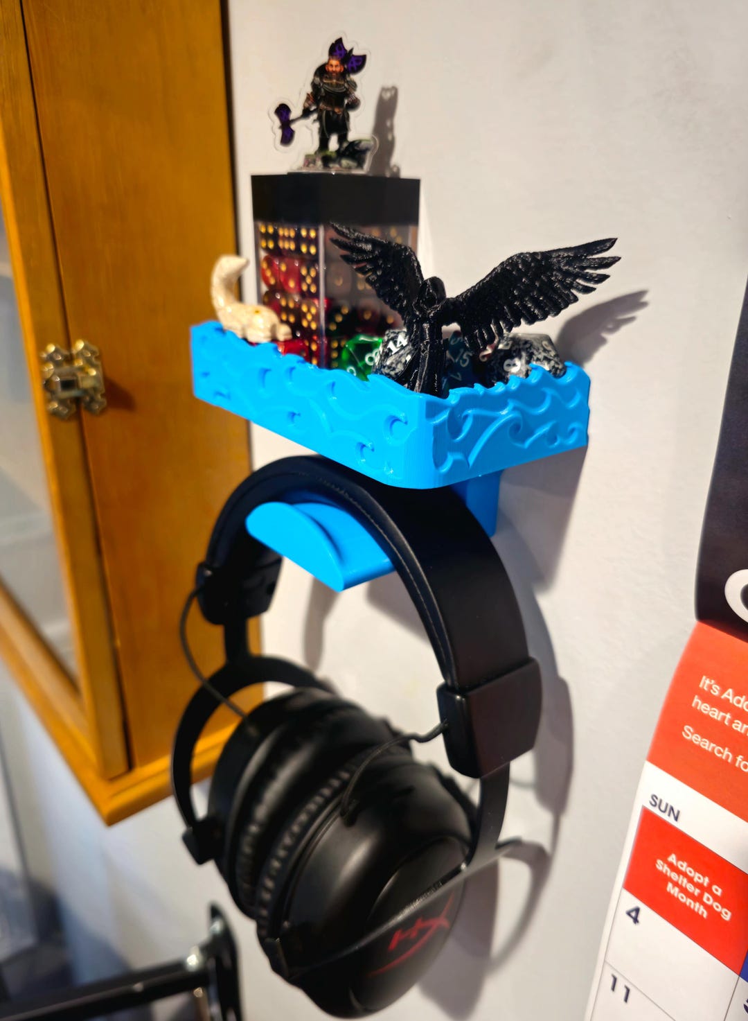 Ocean Waves Headset Stand Mounted Shelf | Blue Wave Headphone Hanger ...