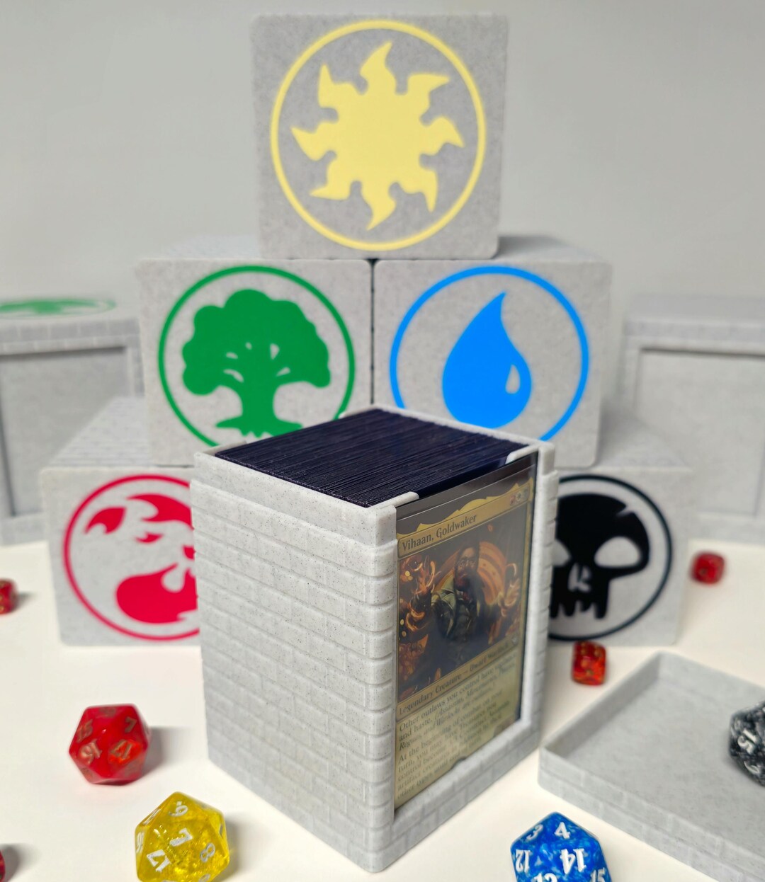 Commander Castle Deck Box | Custom Lid Color | Stone Textured Walls ...