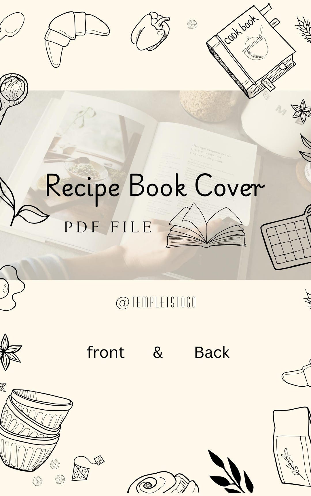 Recipe Book Cover Page - Etsy