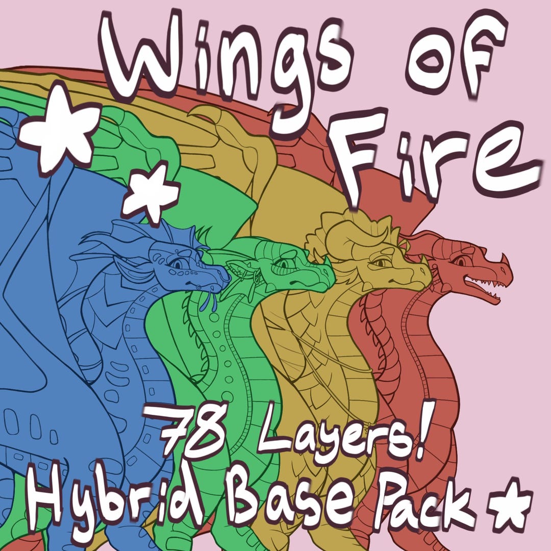 Wings of Fire Dragon Coloring Base Pack // Wof Hybrid Customization ...