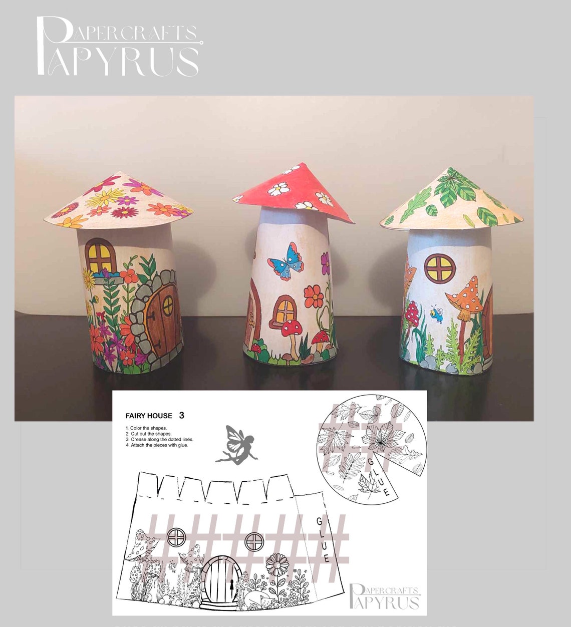 Fairy House - DIY Pattern - Enchanting Fairy Houses Coloring Kit ...